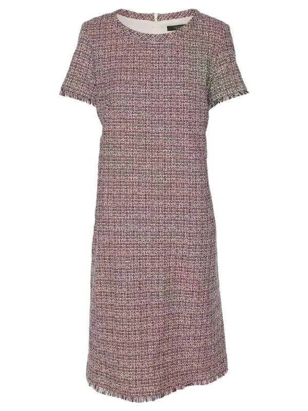 Max Mara Short-sleeve Tweed Midi Dress - Pink