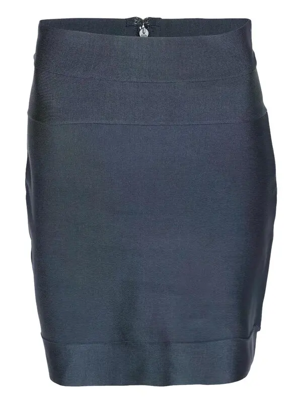 Herve Leger Knitted Mini Skirt - Blue