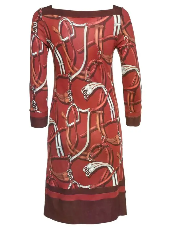 Gucci Equestrian-motif Dress - Red