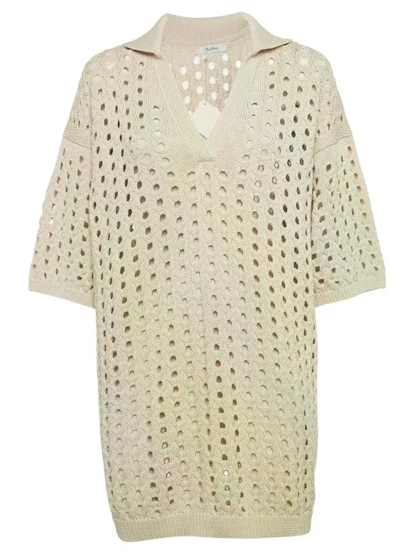 Max Mara Cut-out Knit Mini Dress - Neutrals