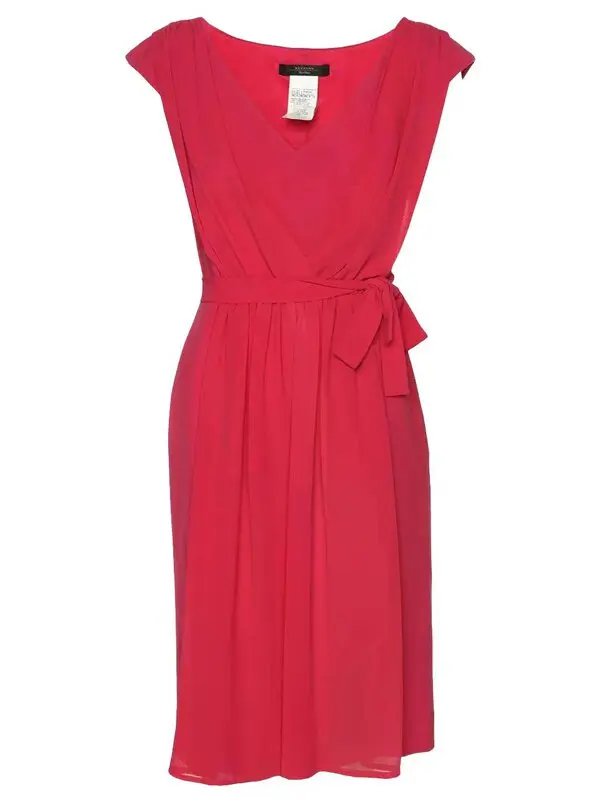 Max Mara Crepe Belted Midi Dress - Pink