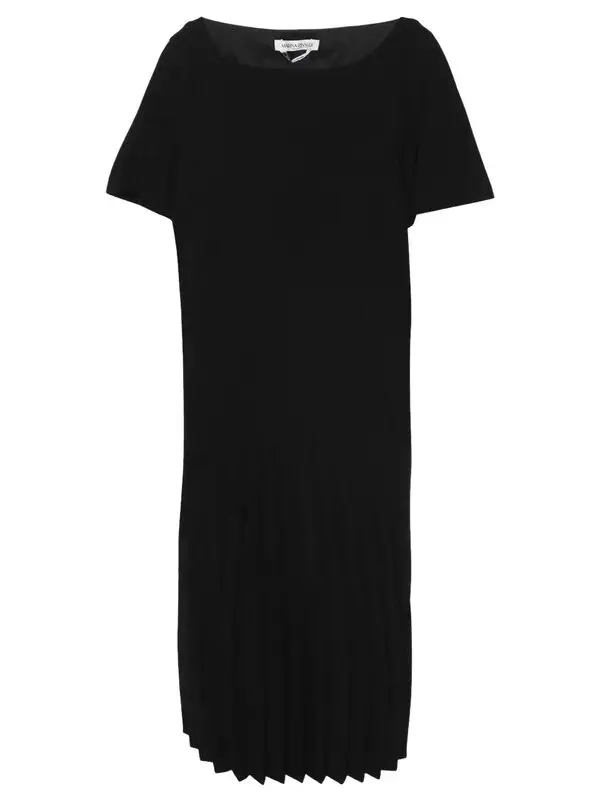 Marina Rinaldi Crepe Pleated Dress - Black