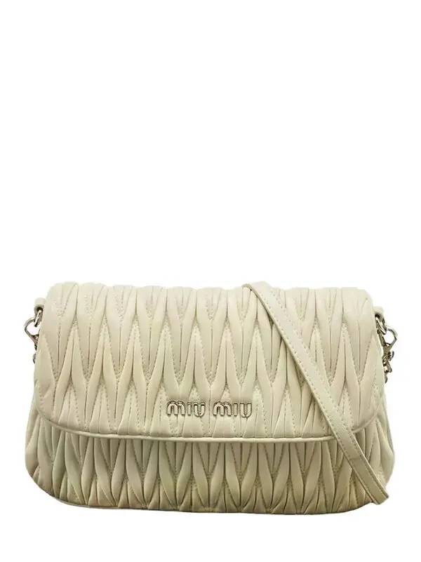 Miu Miu Flap-top Quilted Crossbody Bag - Neutrals