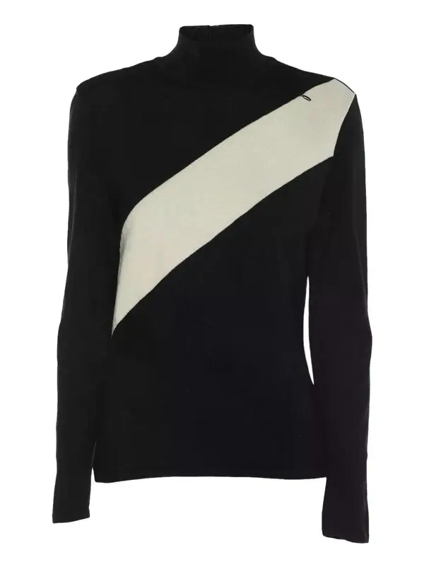 MUGLER Colourblock Roll Neck Sweater - Black