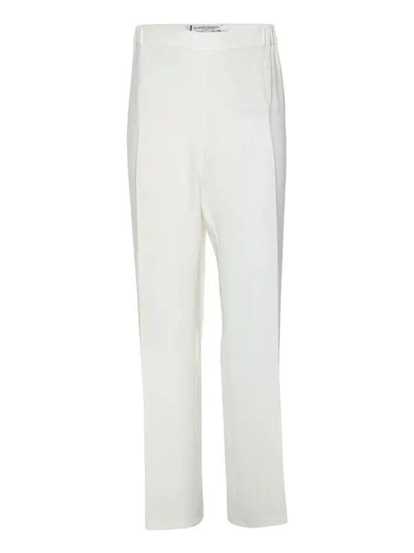 Marina Rinaldi Tailored Trousers With Elasticated Waistband - White