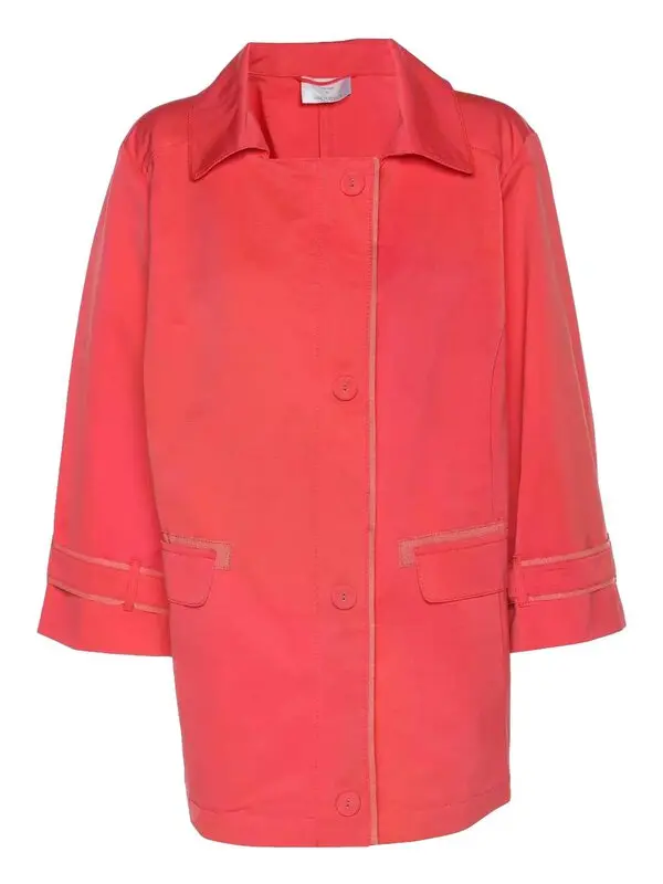 Marina Rinaldi Contrasting-trim Raincoat - Red
