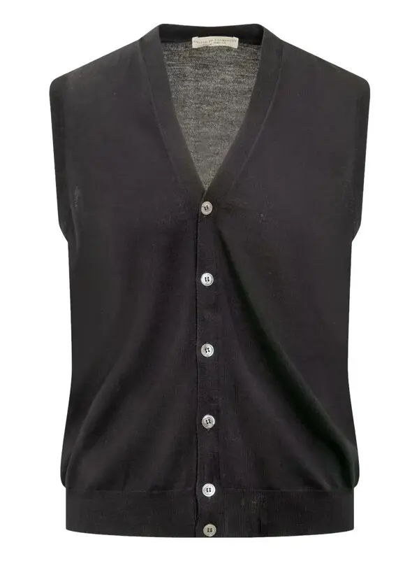 FILIPPO DE LAURENTIIS Buttoned V-neck Vest - Black