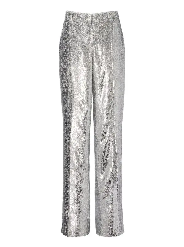 Stella McCartney Fil Coupé Lamé Wide-leg Pants - Silver