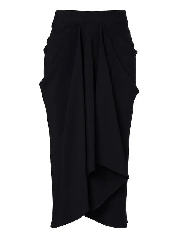 Givenchy Draped Crêpe Cady Midi Skirt - Black