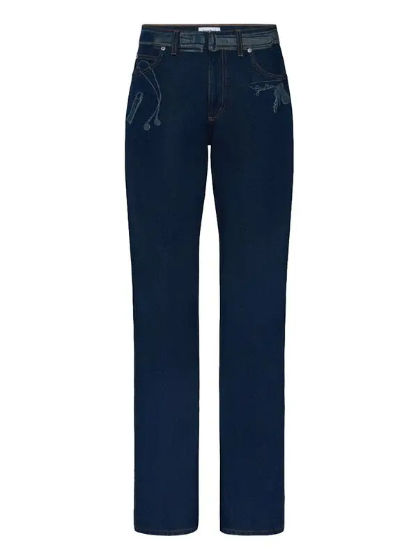 Jean Paul Gaultier Vintage Denim Trompe L'oeil Jeans - Blue