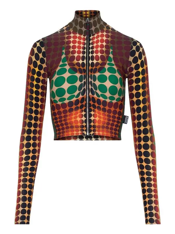 Jean Paul Gaultier Re-edition Cropped Zip-up Top - Orange