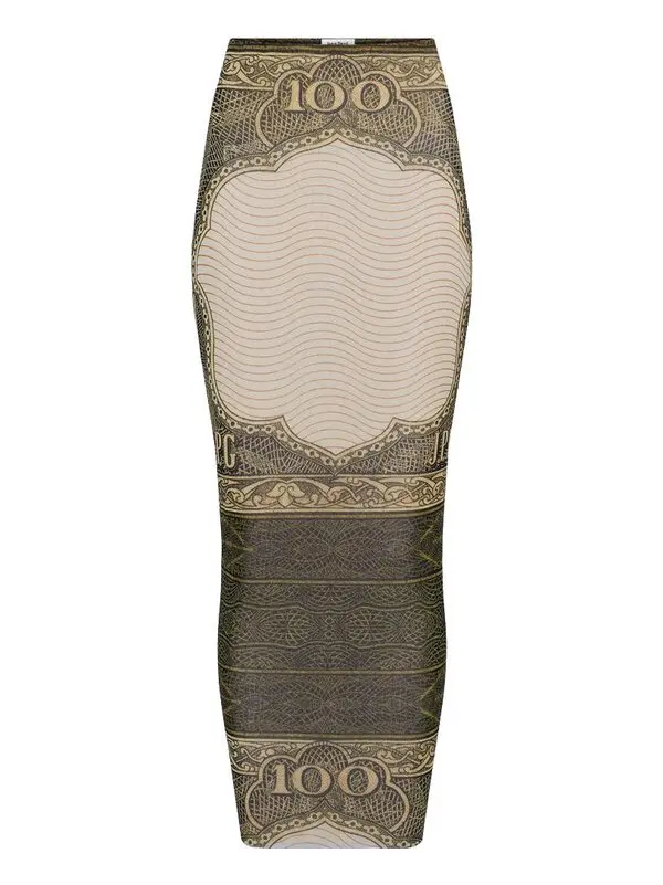 Jean Paul Gaultier Re-edition Long Mesh Skirt - Green