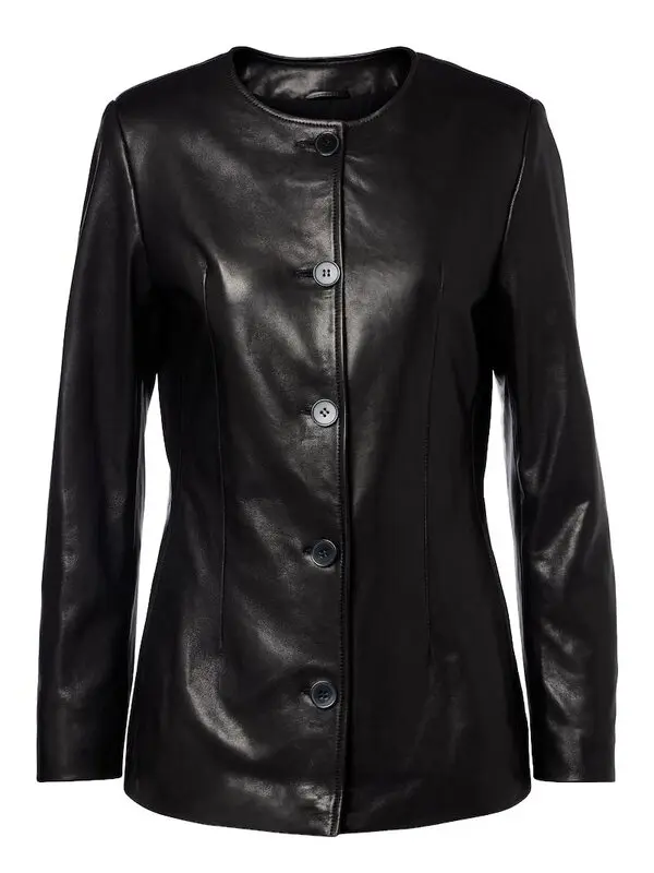 Nour Hammour Maud Leather Jacket - Black