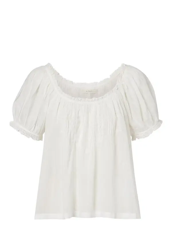 DÔEN Frederica Cotton Voile Top - White