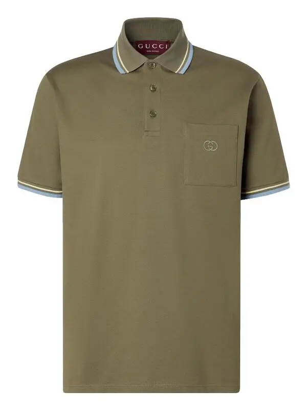 Gucci Cotton-blend Piqué Polo Shirt - Green