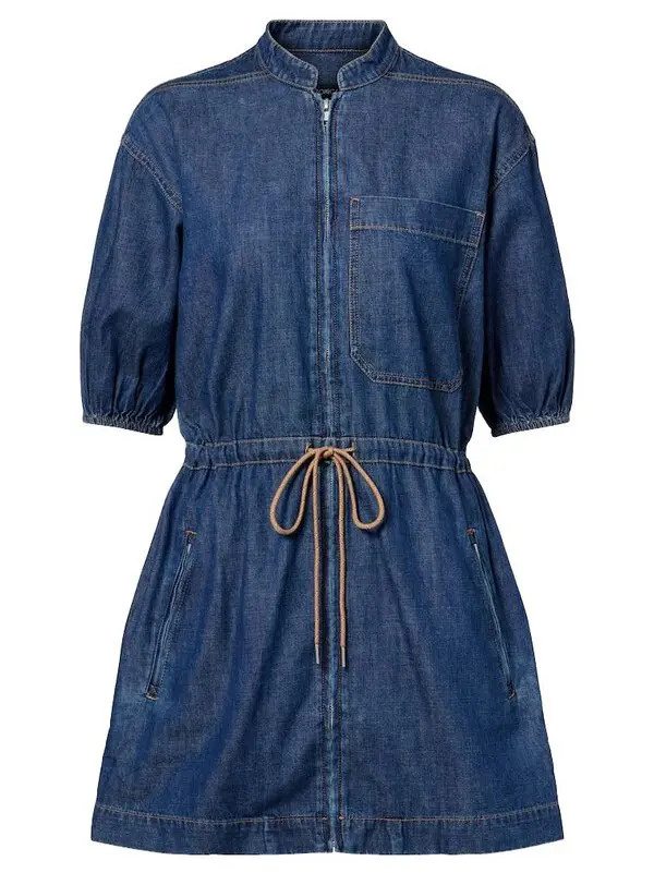Veronica Beard Akerman Denim Minidress - Blue