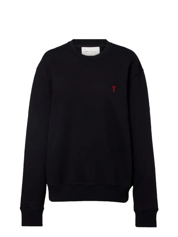 Ami De Cœur Cotton Jersey Sweatshirt - Black