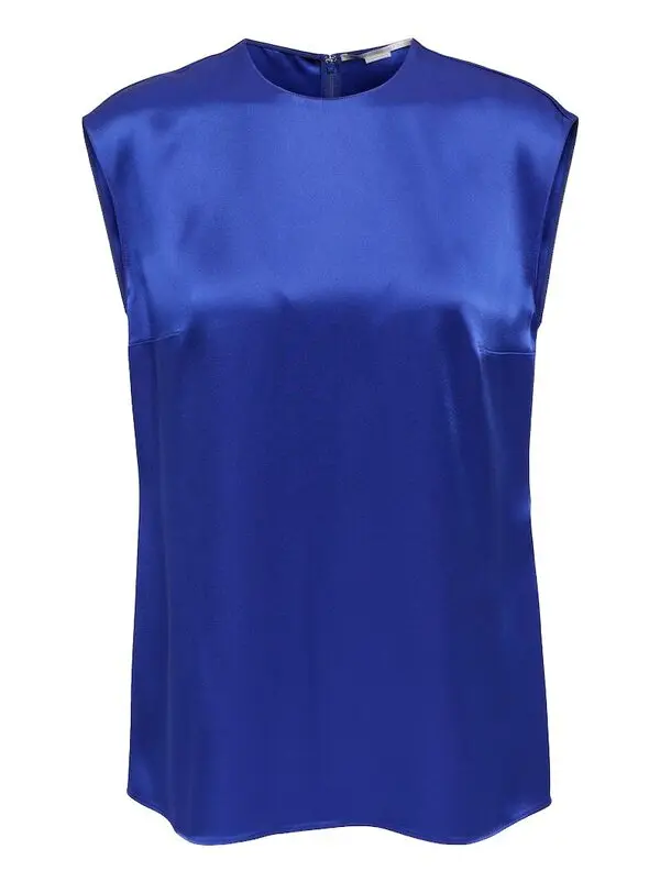 Stella McCartney Sleeveless Satin Top - Blue