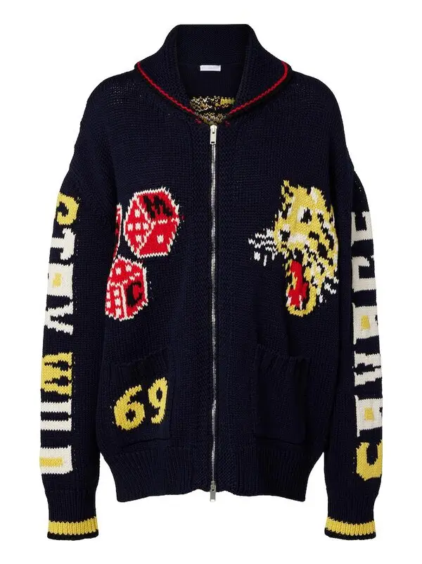 Stella McCartney Intarsia Cotton Zip-up Cardigan - Multicoloured