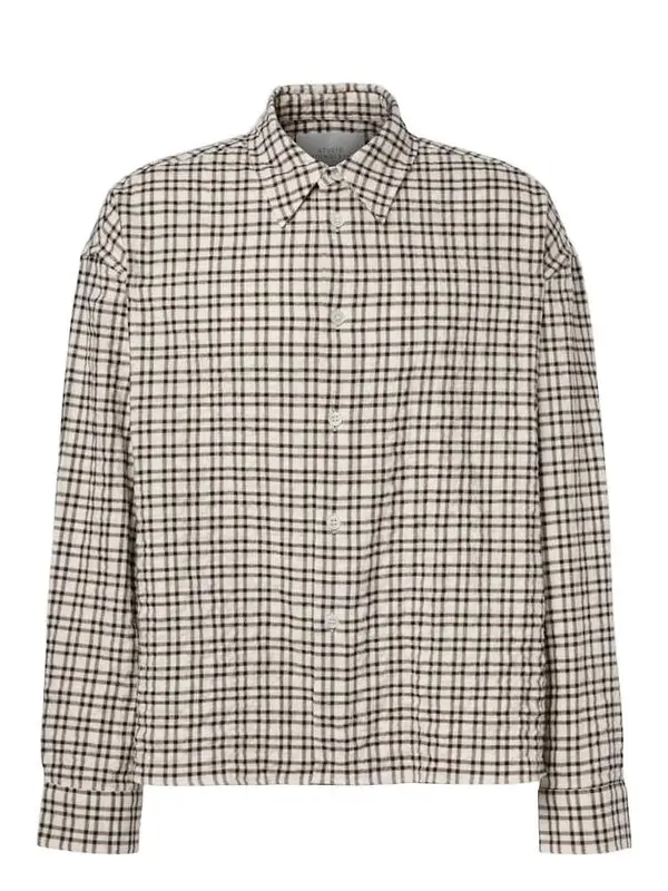 Studio Nicholson Nostra Checked Cotton Shirt - White
