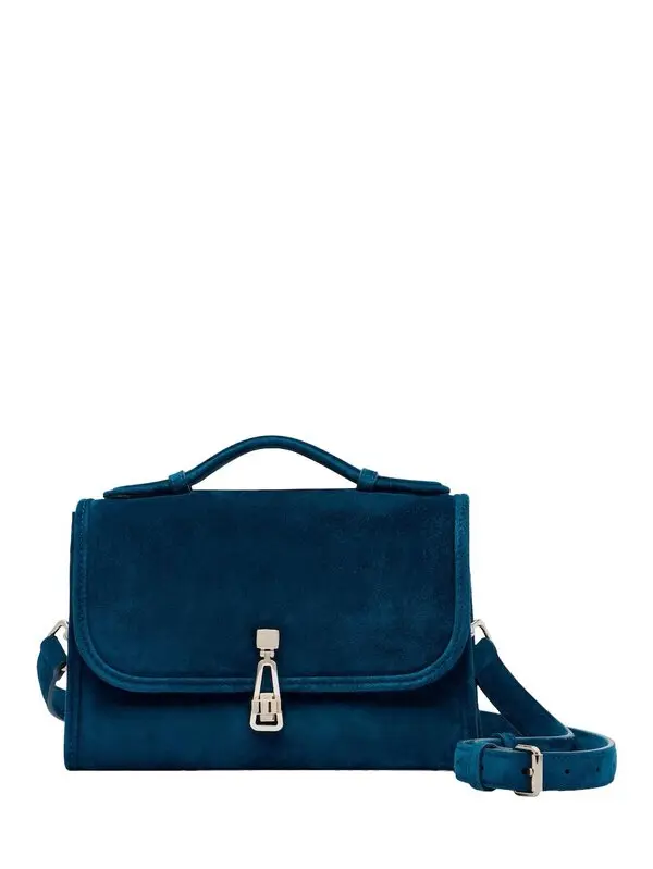 Gabriela Hearst Leonora Small Suede Crossbody Bag - Blue