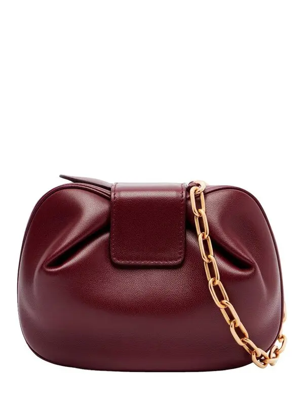 Gabriela Hearst Soft Demi Leather Clutch - Burgundy