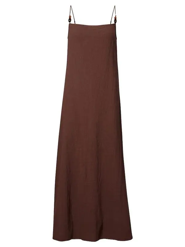 Staud Laura Cotton Gauze Maxi Dress - Brown