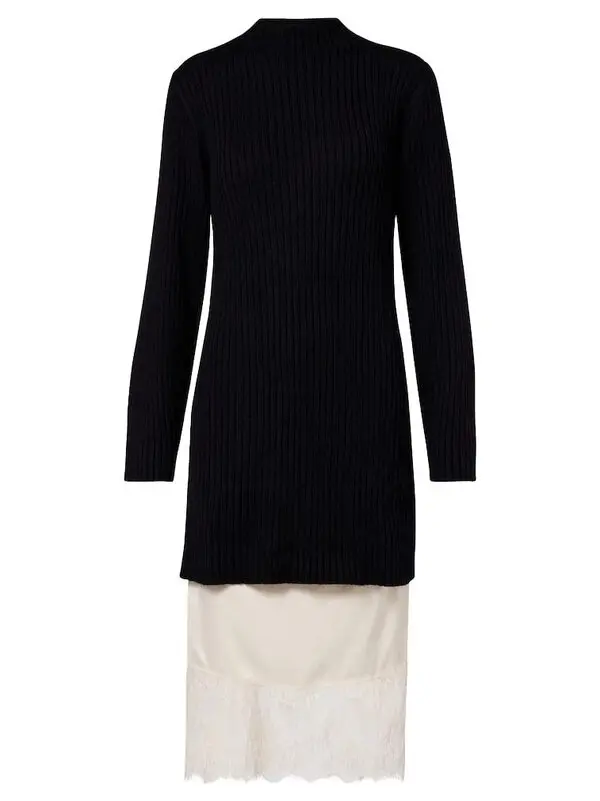 Staud Willow Wool-blend Sweater Dress - Black