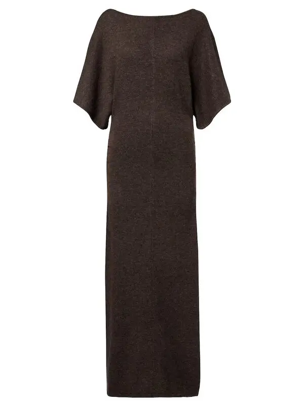 Staud Amelie Wool-blend Maxi Dress - Brown