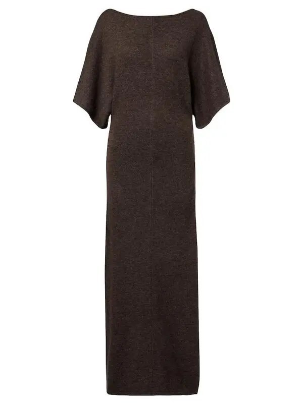Staud Amelie Wool-blend Maxi Dress - Brown
