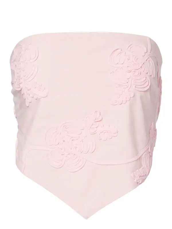 Remain Birger Christensen Appliqué Strapless Top - Pink