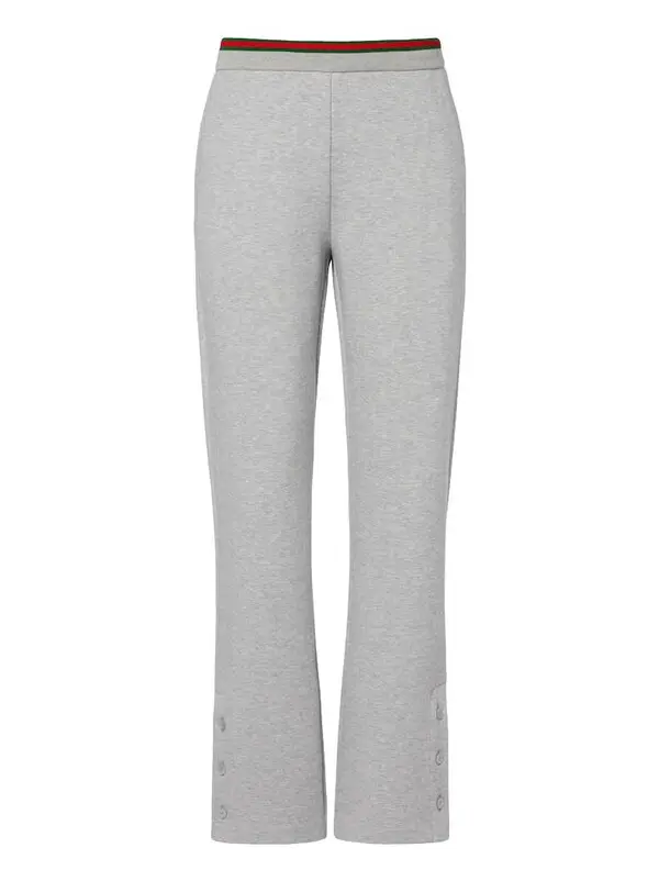 Gucci Web Stripe Cotton-blend Jersey Sweatpants - Grey