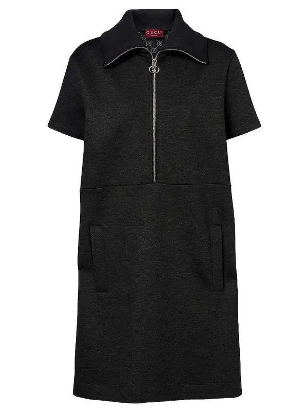 Gucci Zip-up Mini Dress - Grey