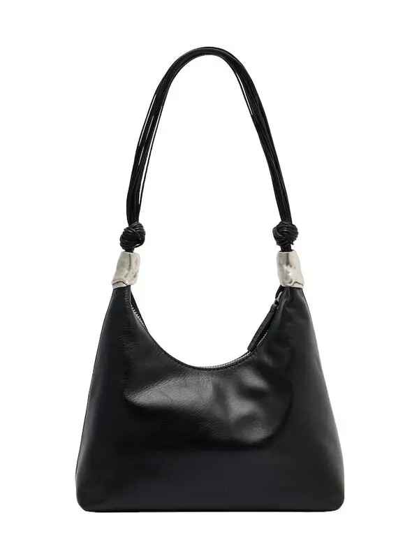 Staud Cuff Leather Shoulder Bag - Black