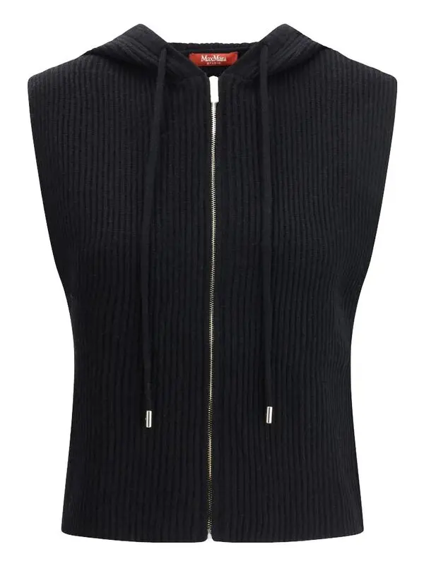Max Mara Hooded Knit Vest - Black