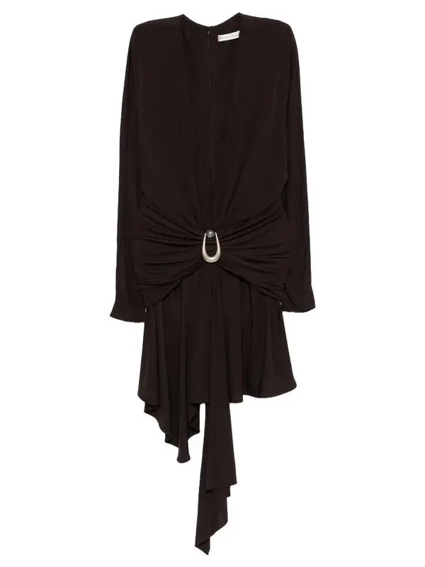 Christopher Esber Long Sleeve Draped Dress - Brown