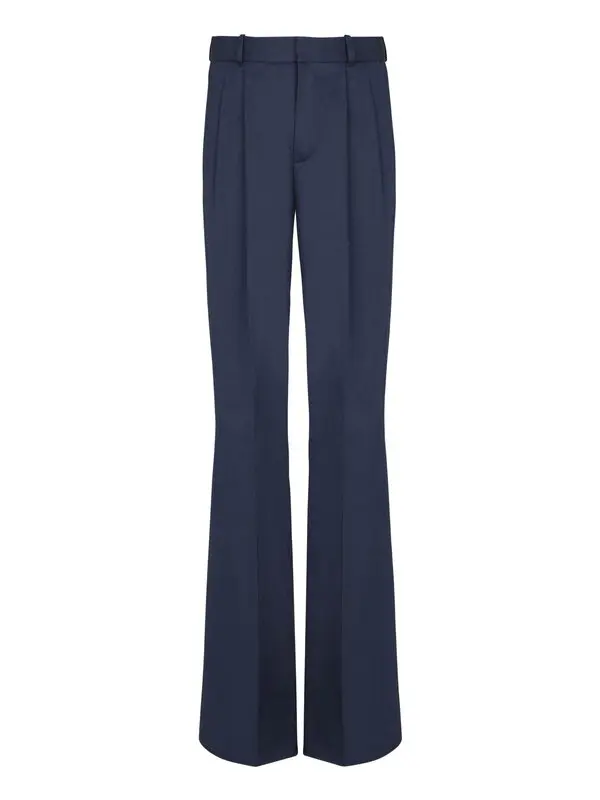 Balmain Cotton Twill Darted Trousers - Navy