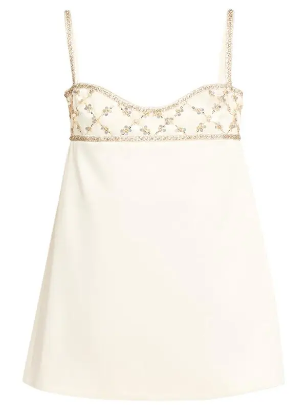 Retrofete Solere Embellished Mini Dress - White Gold
