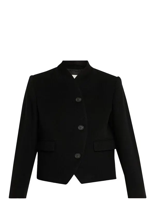 HOUSE OF DAGMAR Curve-front Wool Jacket - Black