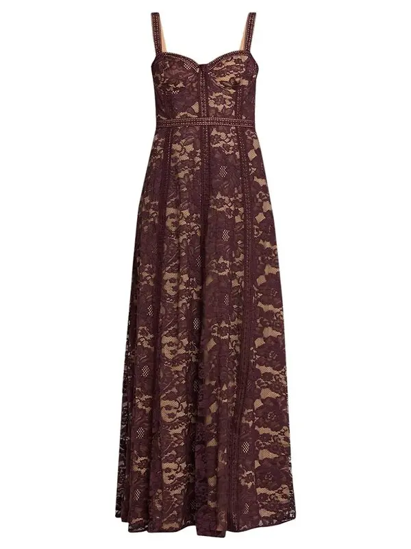 L'Agence Laynie Lace Maxi Dress - Dark Malbe