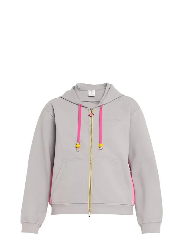Casablanca Zip-front Stretch Cotton Hoodie - Grey