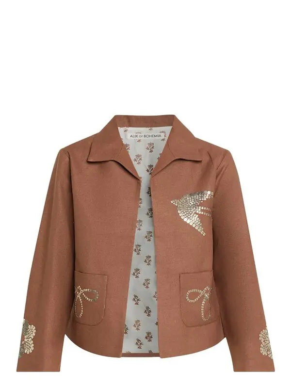 Alix Of Bohemia Francis Hand-embellished Jacket - Light Brow
