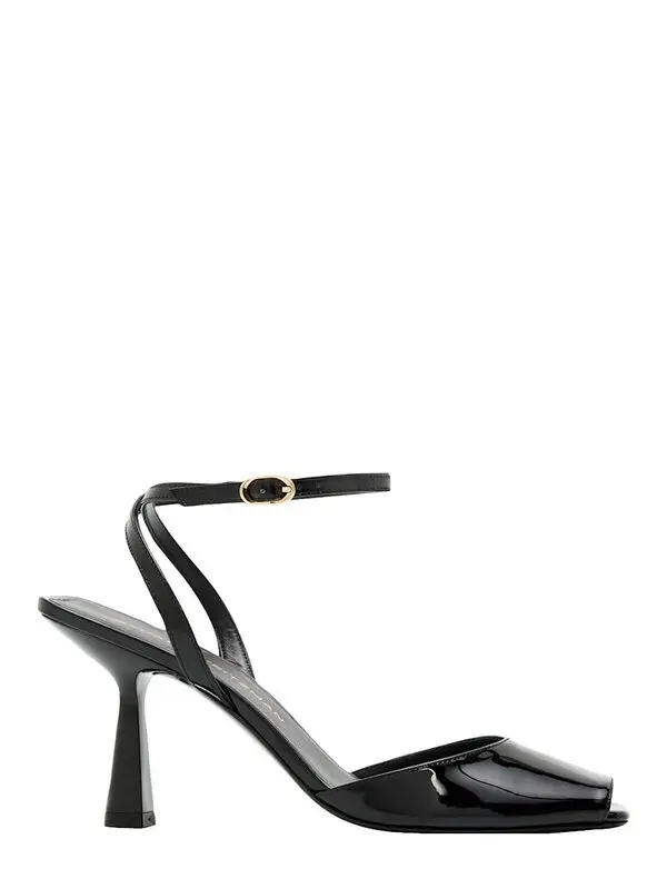 STUART WEITZMAN Val Patent Leather Sandals - Black