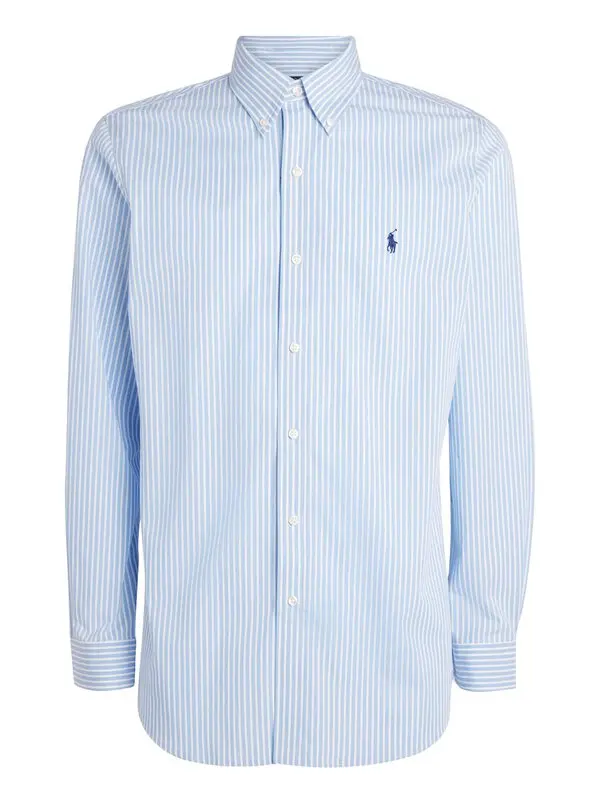 Polo Ralph Lauren Stretch-cotton Poplin Stripe Shirt - Blue