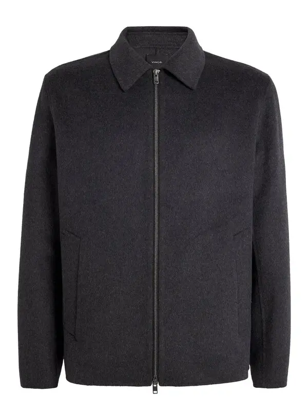Vince Wool-blend Collared Jacket - Grey