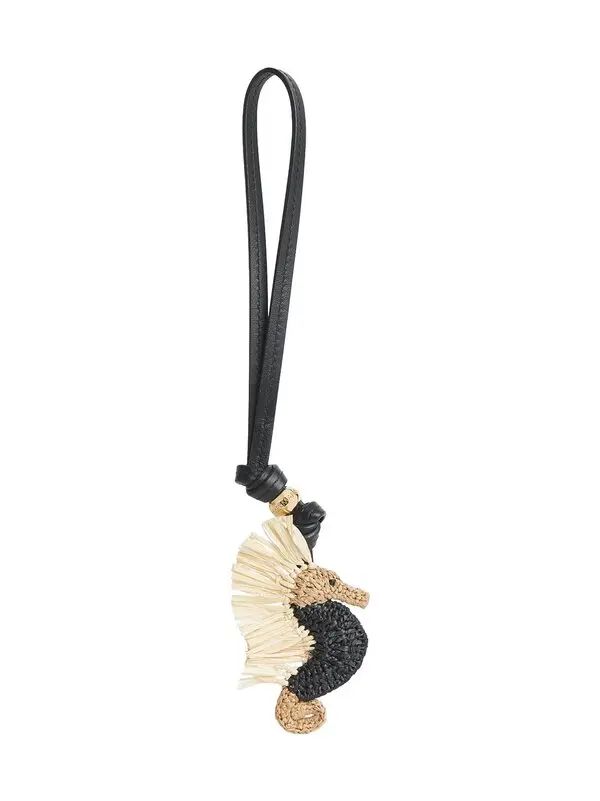 Zimmermann Raffia Seahorse Charm - Black
