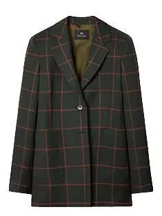 Paul Smith Windowpane Check Blazer - Green