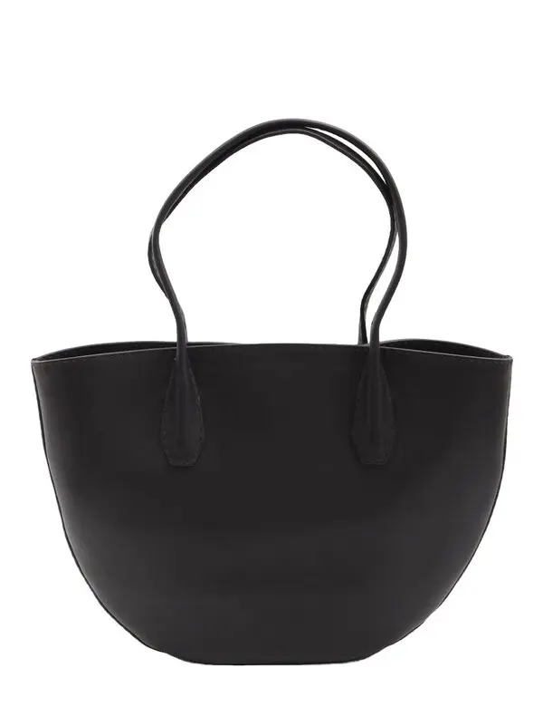 THE ROW Alger Leather Tote Bag - Black