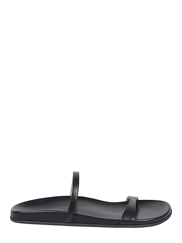 THE ROW Hugh Leather Sandals - Black