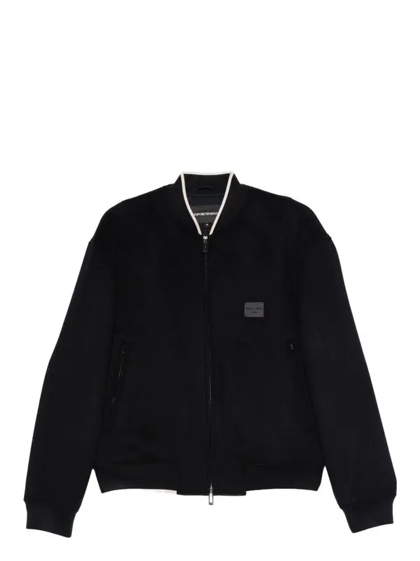Emporio Armani Wool Bomber Jacket - Blue